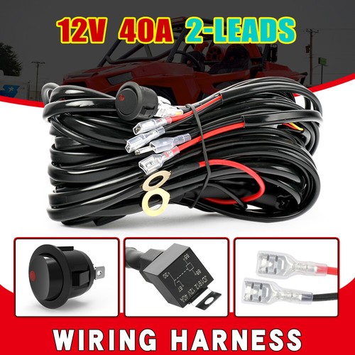 COLIGHT LED Light Bar Wiring Harness 2 Leads 12V 40A Fuse Relay On-Off Switch | eBay
