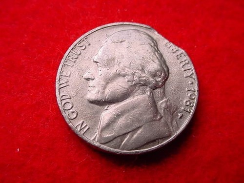 1981-P JEFFERSON NICKEL CLIPPED PLANCHET COIN ERROR COIN!! #475 | eBay