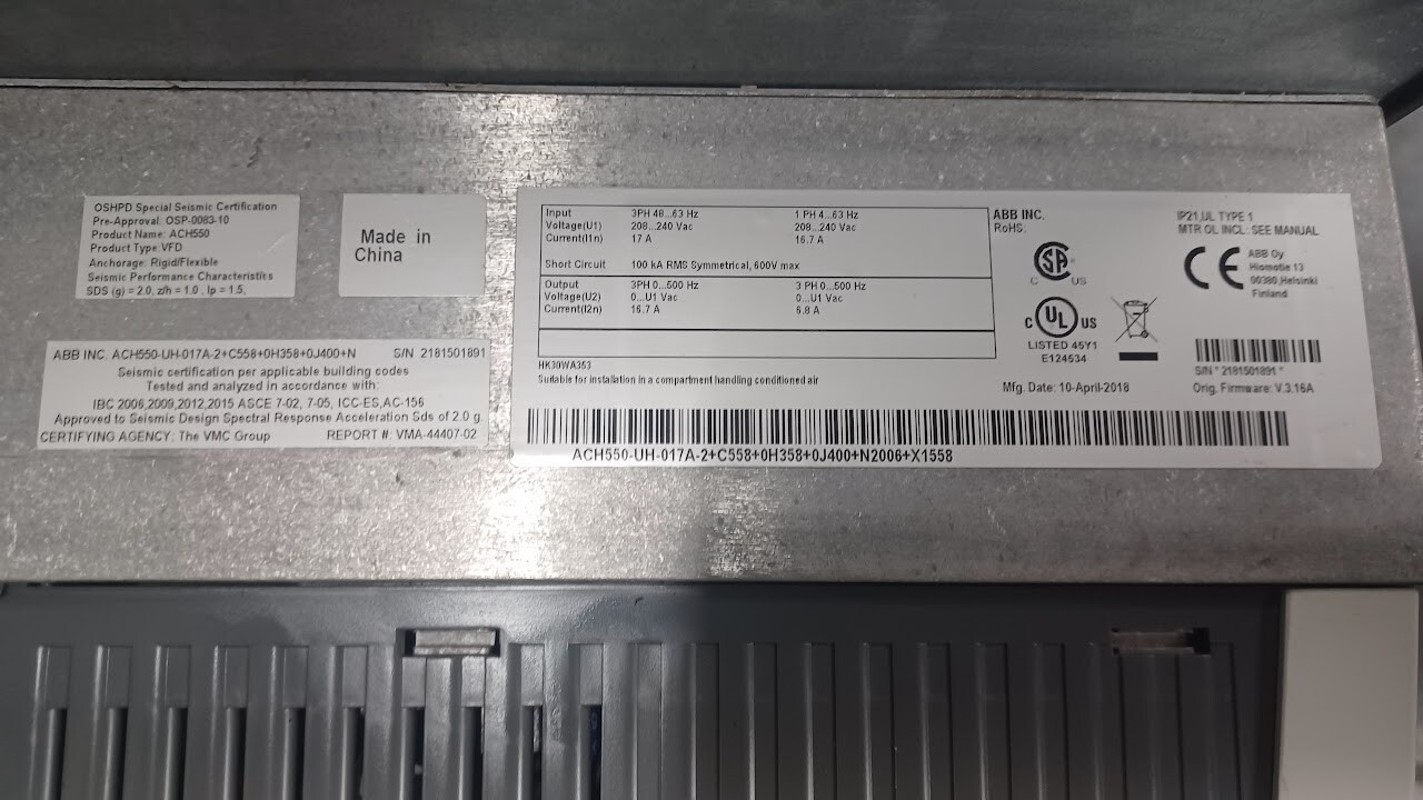 ABB-HVAC-ACH500 VFD (Variable Frequency Drive) | eBay