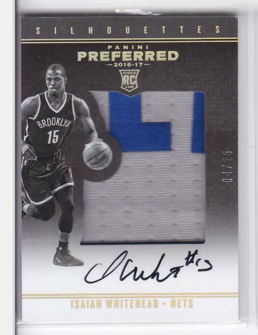 2016-17 Isaiah Whitehead #/25 RC Jersey Patch Auto Panini Preferred ...