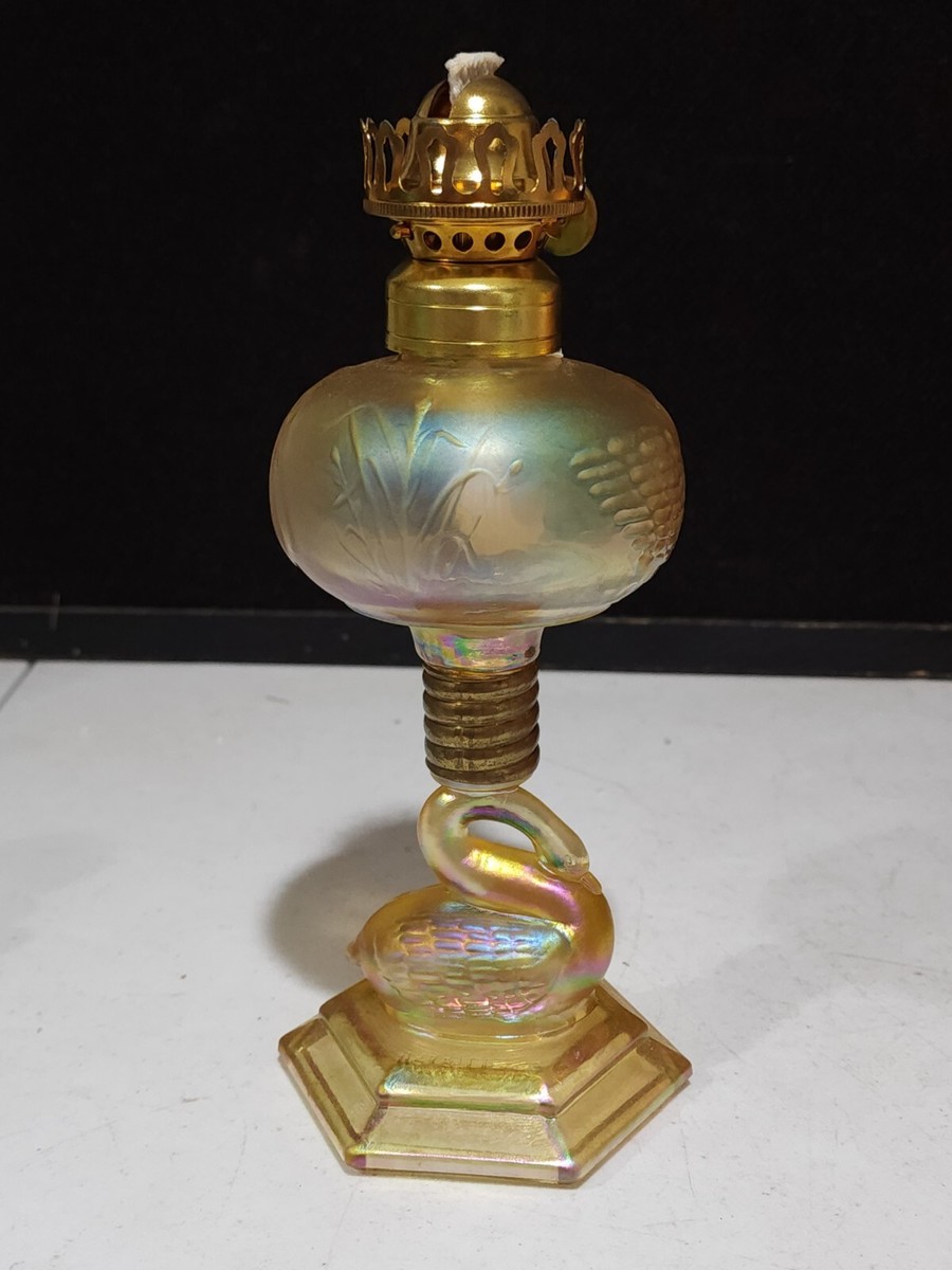 Carnival Glass Oil Lamp Marigold / Amber Carnival Glass Price Guide