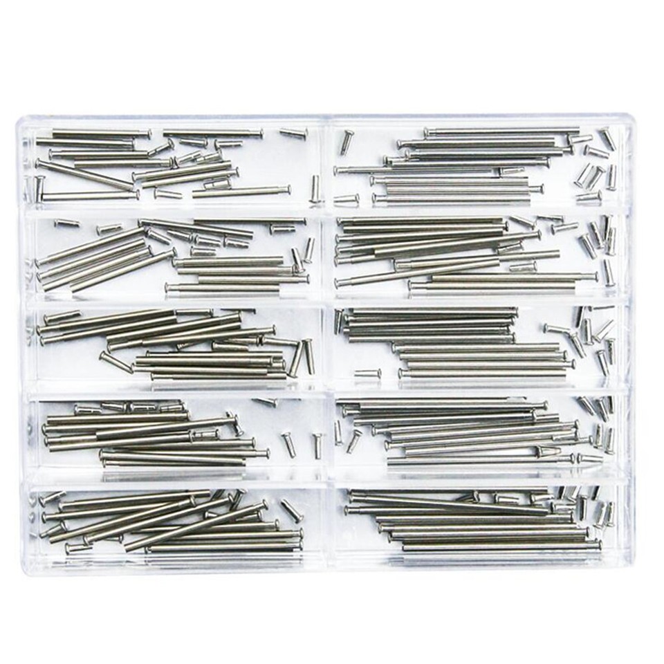 100Pcs Steel Watch Band Clasp Tube Friction Pin Pressure Bars Pins ...