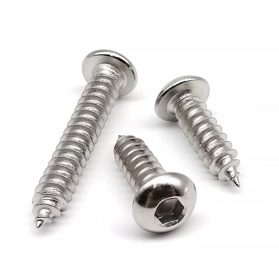 M2-M6 Stainless Steel Allen Hex Socket Button Round Head Self Tapping ...