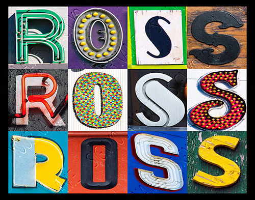 ROSS Name Poster featuring photos of actual sign letters | eBay