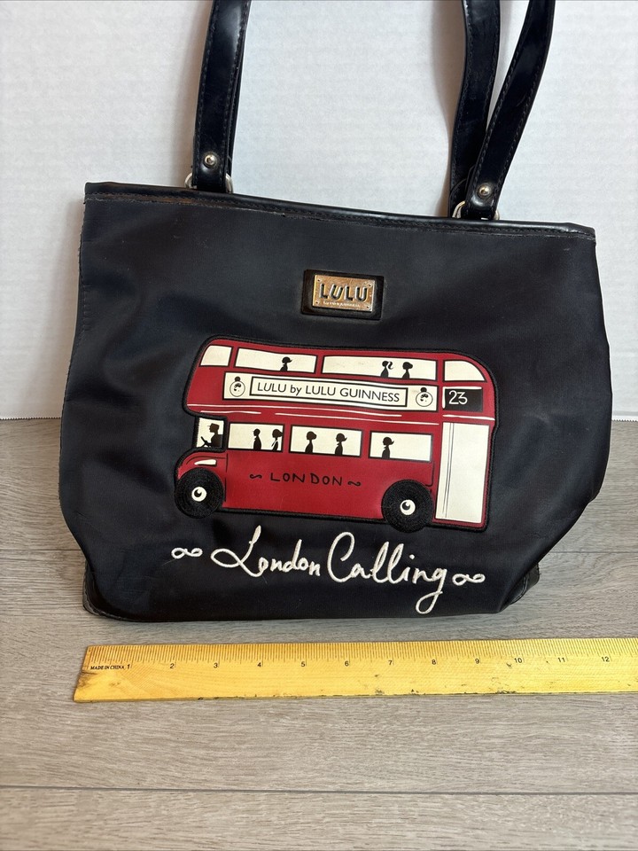 Lulu By Lulu Guinness Black Shoulder Bag London Calling Bus Handbag ...