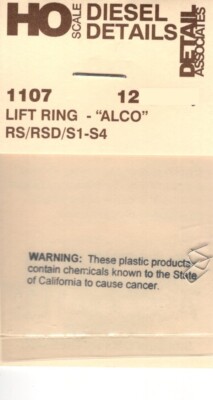 HO Scale Detail Associates 1107 Lift Ring - "Alco" RS/RSD/S1-S4 12 Pkg ...