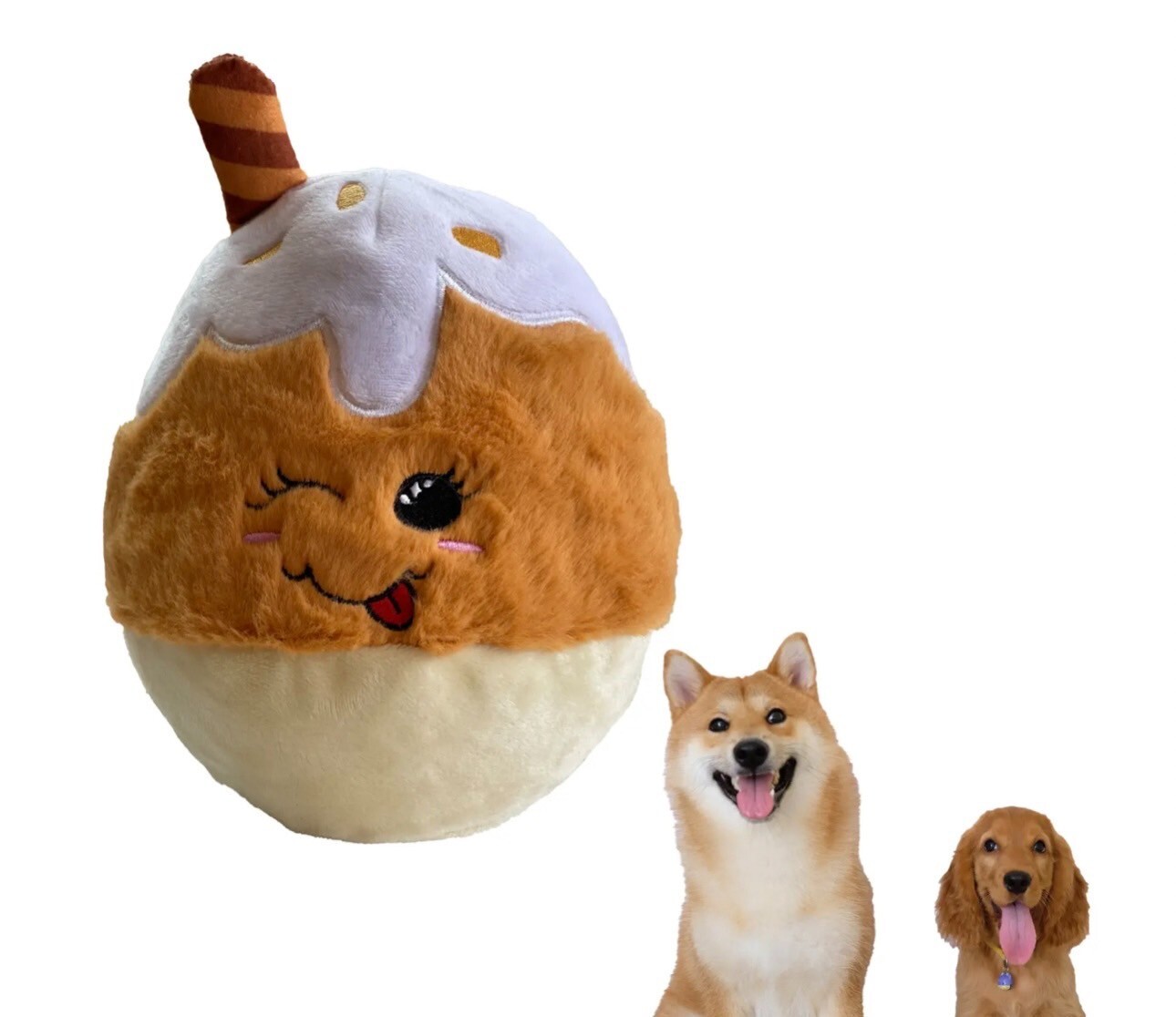 1 Pcs PETIVORE Thai Tea Plushie Squeak Toy for Heavy Chewer Dog- Small ...