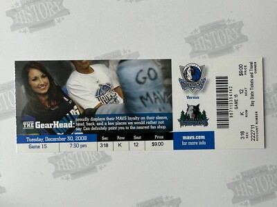 2008 Minnesota Timberwolves at Dallas Mavericks Ticket 12/30/08 | eBay