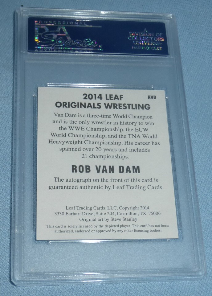 Rob Van Dam Signed 2014 2017 Leaf Originals Wrestling Card #RVD PSA 10 ...