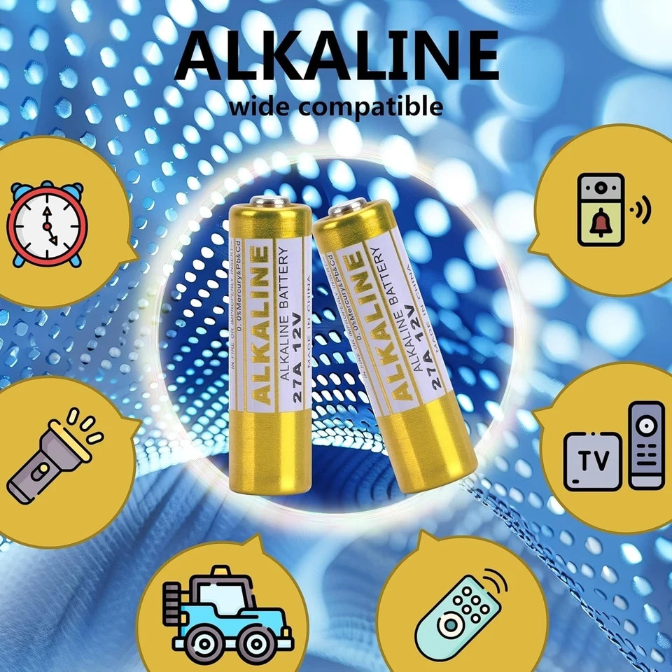 12V 27A A27 Alkaline Battery, V27A LR27A MN27 L828 12V Battery (5-Pack ...