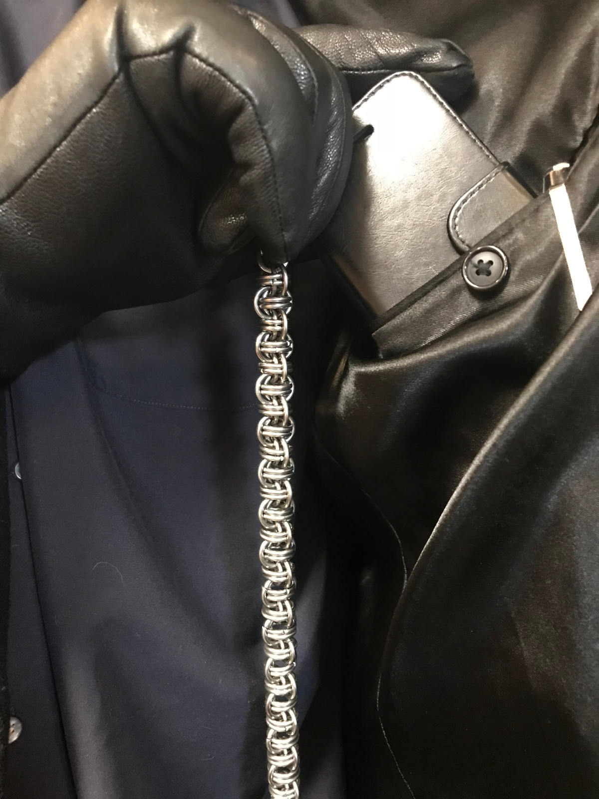 Stainless Chainmail Wallet Chain - Double Barrel - Handcrafted - 2 Foot ...