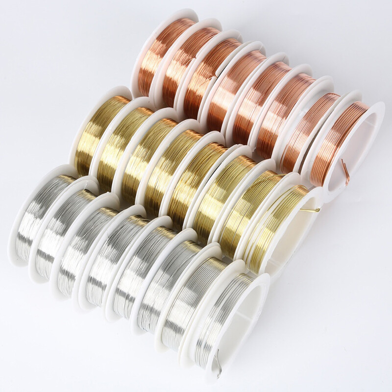 1 Roll Brass Silver Gold Soft Copper Wire Line for DIY Jewelry Making 0 ...