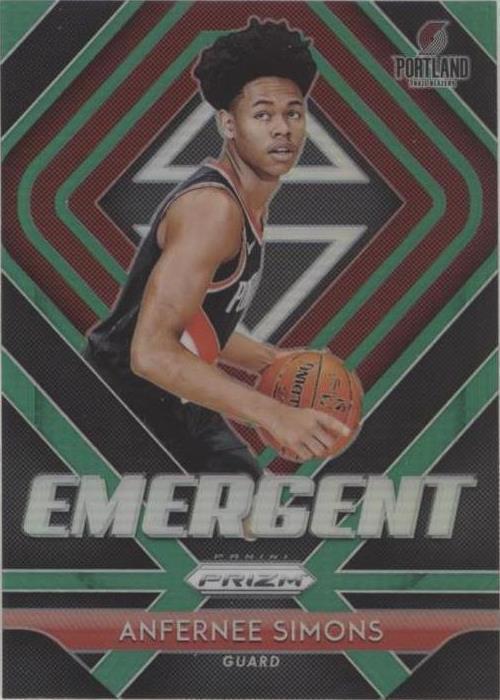 2018-19 Panini Prizm - Emergent Anfernee Simons #24 Green Prizm (RC ...