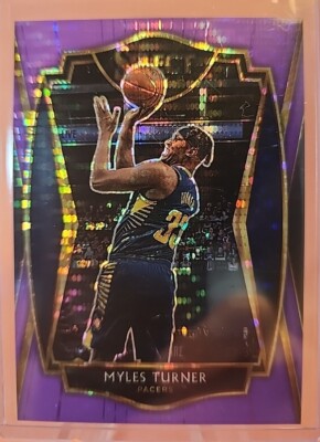 2021 Panini Select Myles Turner Premier FOTL Neon Purple Pulsar Prizm ...