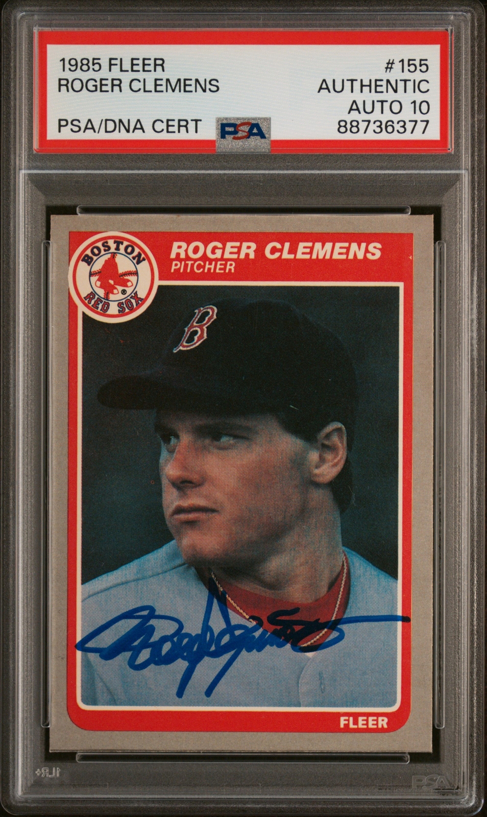 Roger Clemens 1985 Fleer Signed Rookie Card #155 Auto Graded PSA 10 ...