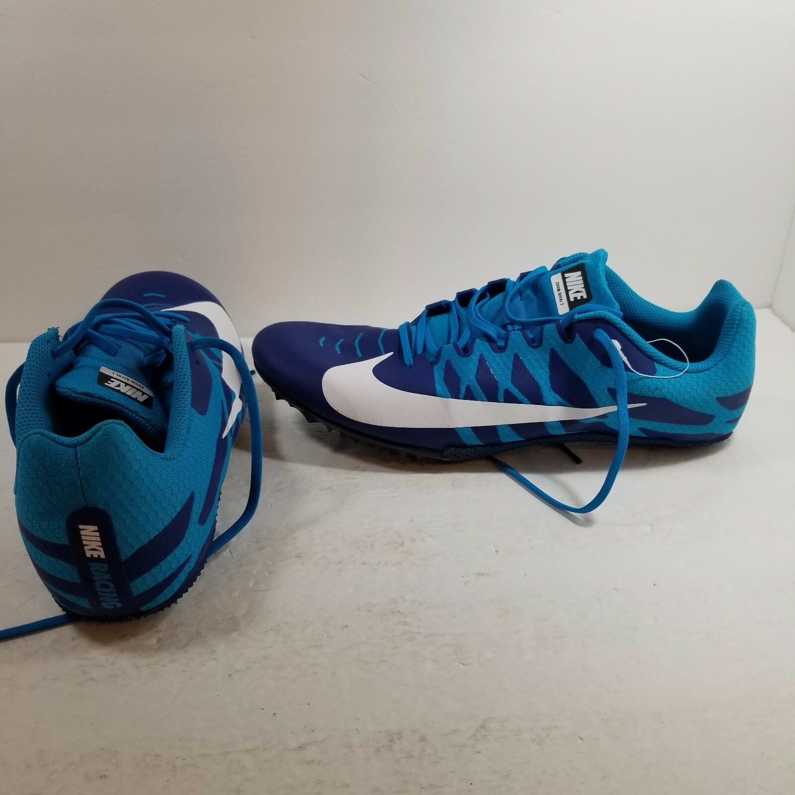 Nike Zoom Rival S Mens Track Sprint Spikes Shoes Sz 13 Blue Light Blue ...