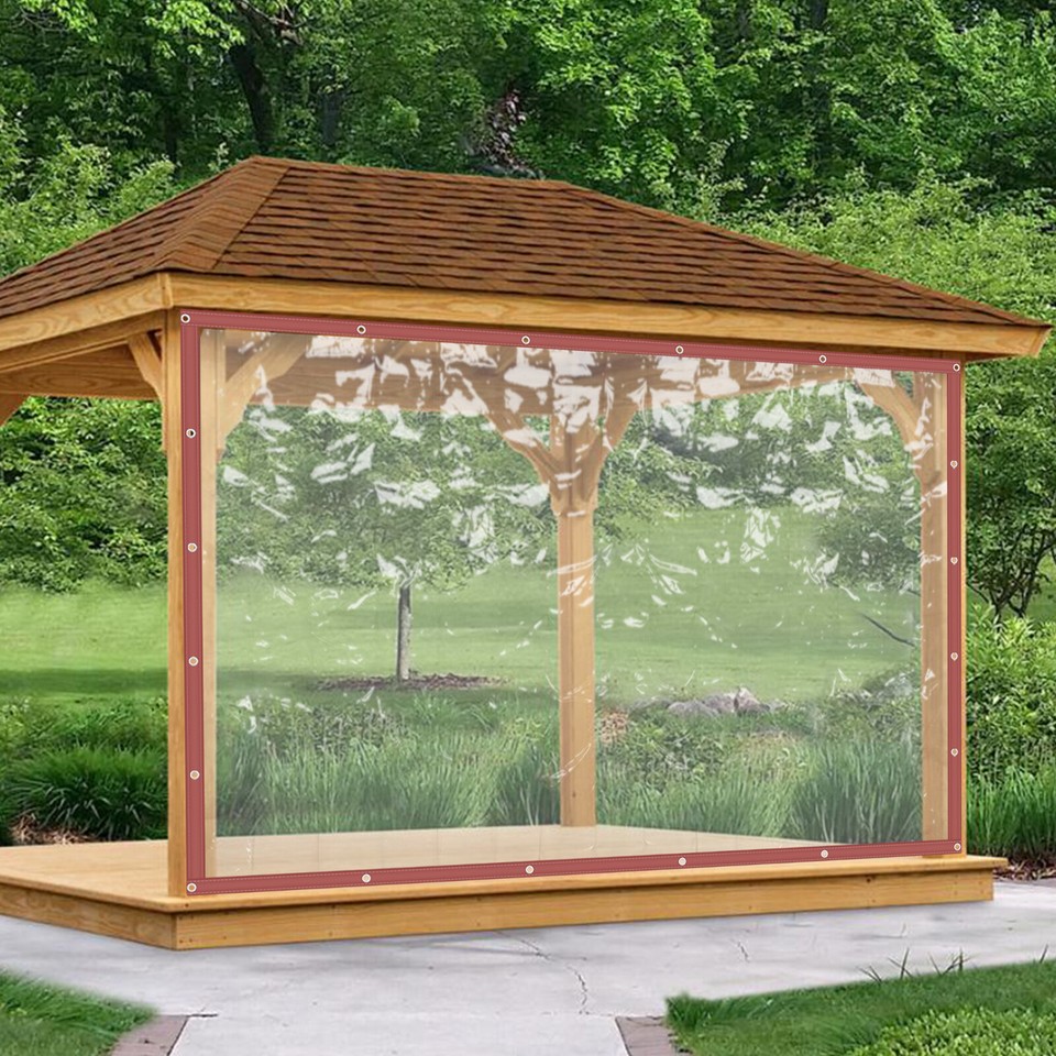 Commercial Grade Waterproof Vinyl Clear Awning Canopy Roll Up Patio ...