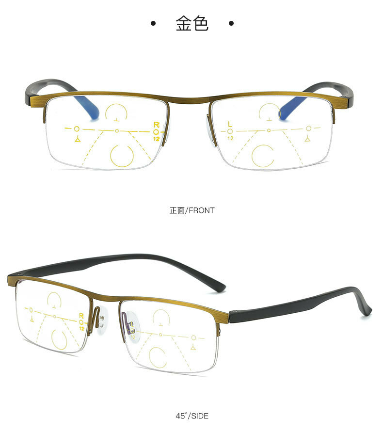 Smart zoom Progressive multi-focus Reading glasses distance&nearAnti ...