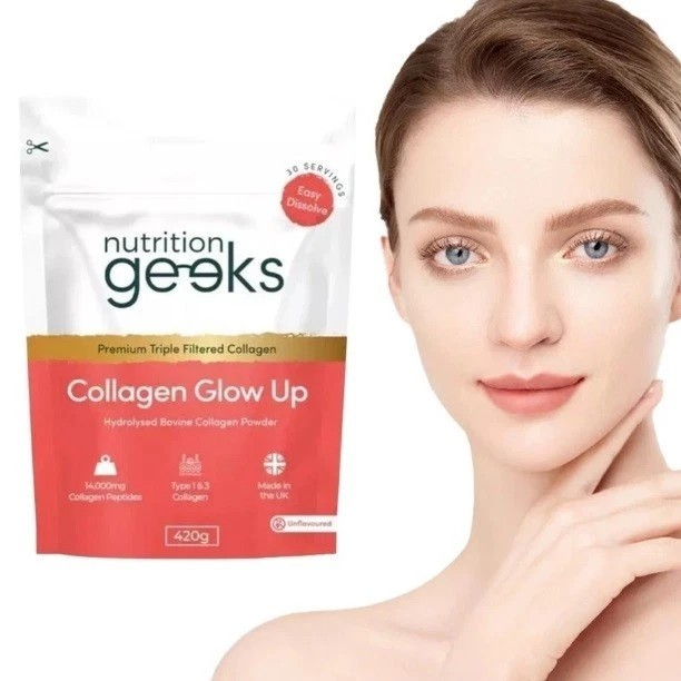 Nutrition Geeks Collagen Glow Up Powder New Improved 14,000mg 420g 30 ...