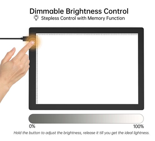 Slide Viewer Light Box 5600K 12”x8” Ultra-Thin Adjustable Brightness ...