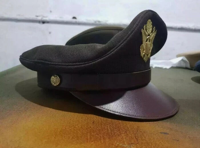 WW2 US Army Crusher Cap - Officer Pilot Style Visor Hat Replica | All ...