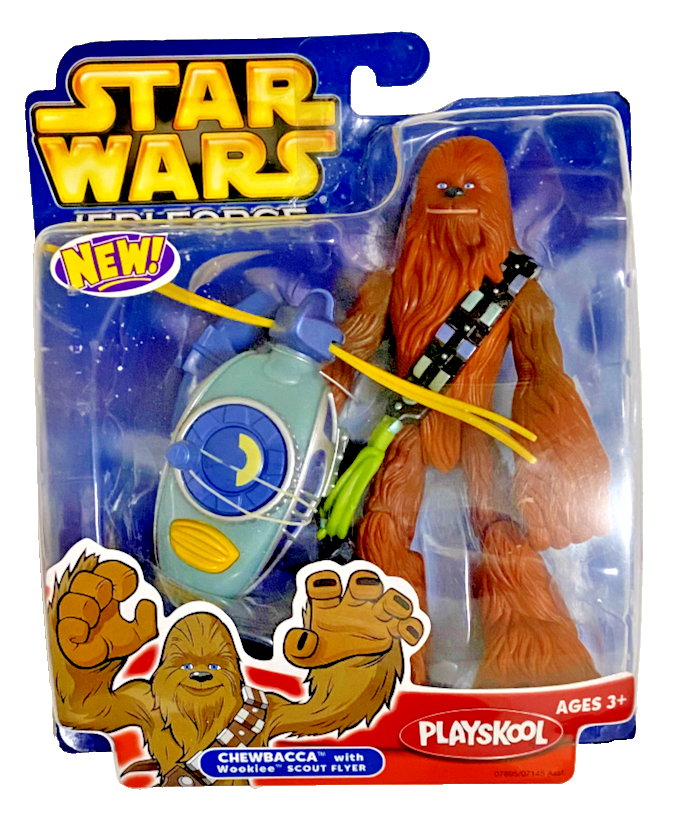 CHEWBACCA WITH WOOKIEE SCOUT FLYER Star Wars Playskool 2005 Jedi Force ...