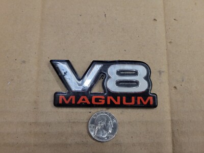 Dodge OEM V8 Magnum Front Fender Plastic Emblem Badge Logo Nameplate ...