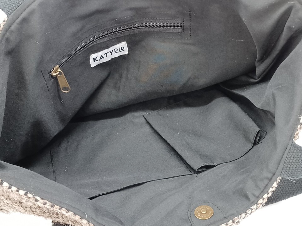 Katydid Woven Tote Bag - Brown, Gold, Tan & Black with Tassel KDC-TB ...