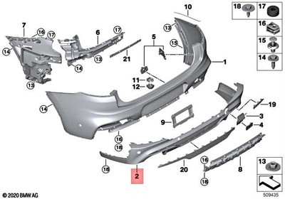 Genuine BMW G02 X4 20dX 20iX 25dX Trim Panel Bumper Rear Bottom ...