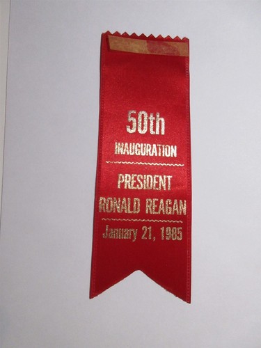 50th Inauguration Ronald Reagan Jan 21, 1985 red ribbon | eBay
