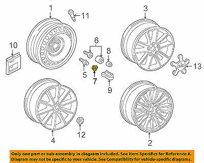 NEW GENUINE VW AUDI SKODA SEAT WHEEL NUT COVER CAP 5 PCS 4M0601173D ...
