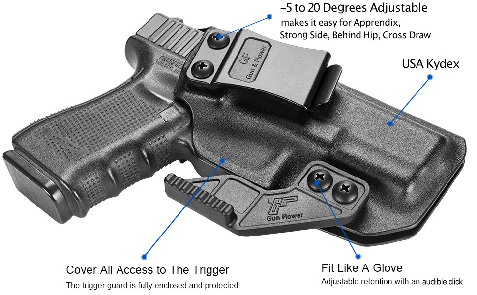 IWB Concealed Carry CCW Kydex Holster with ModWing Claw - Right Hand ...