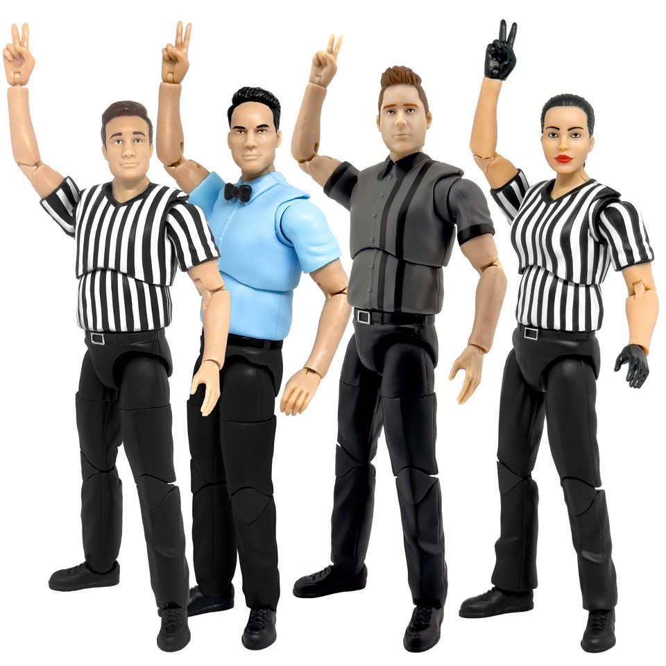 Set of Four Ultimate Referees With Deluxe Articulation for WWE & AEW ...