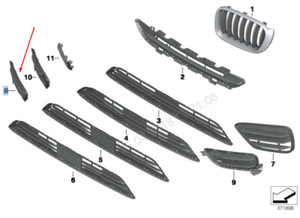 New BMW X3 F25 FRONT BUMPER RIGHT GIRL 51117347976 7347976 2016 GENUINE ...