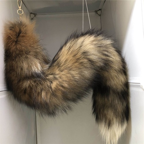 70cm/28" Real Fox Fur Tail Keychain Bag Charm Pendant Costume Patry ...