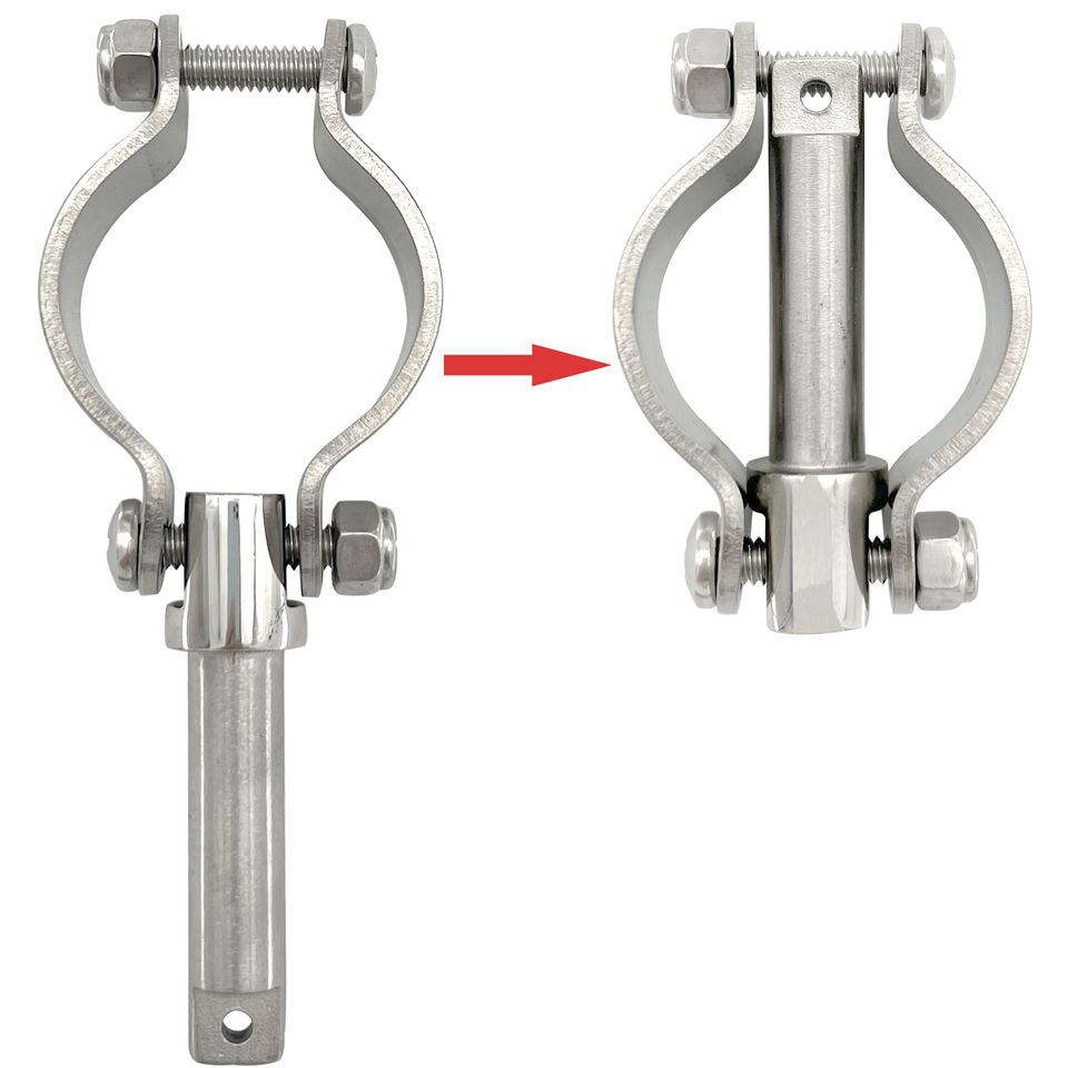 Boat Stainless Steel Clamp on Shaft Row Lock Oar Lock Side Mount Fine ...