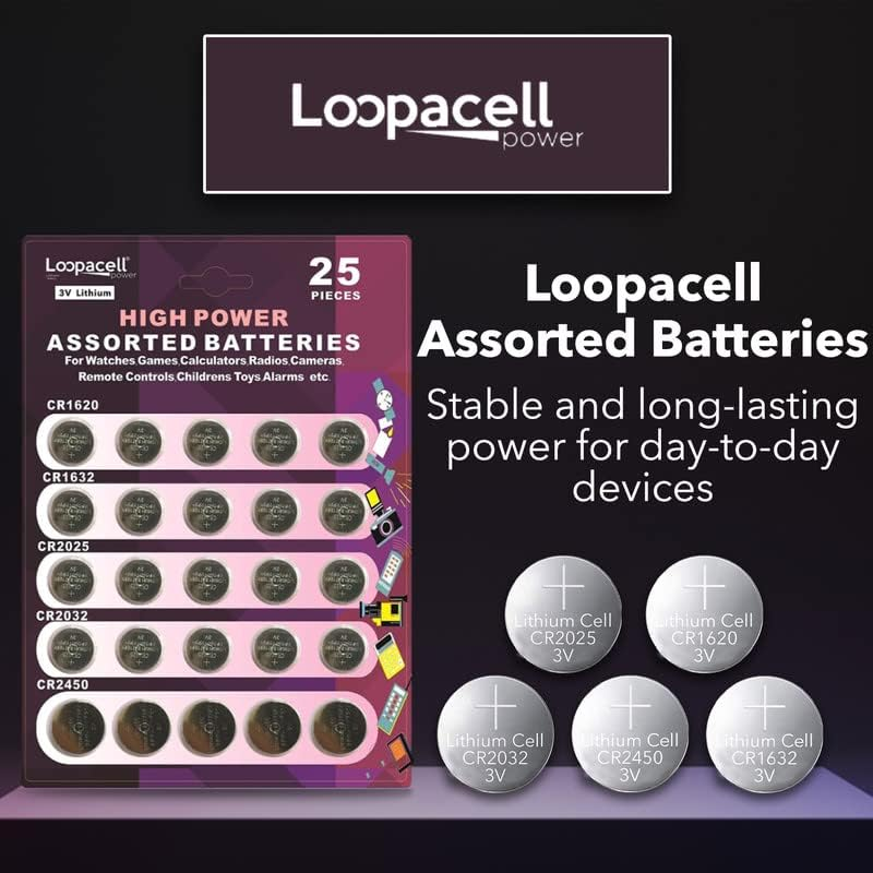 Loopacell High Power Button Cell 3V Lithium Assorted Battery CR2032 ...