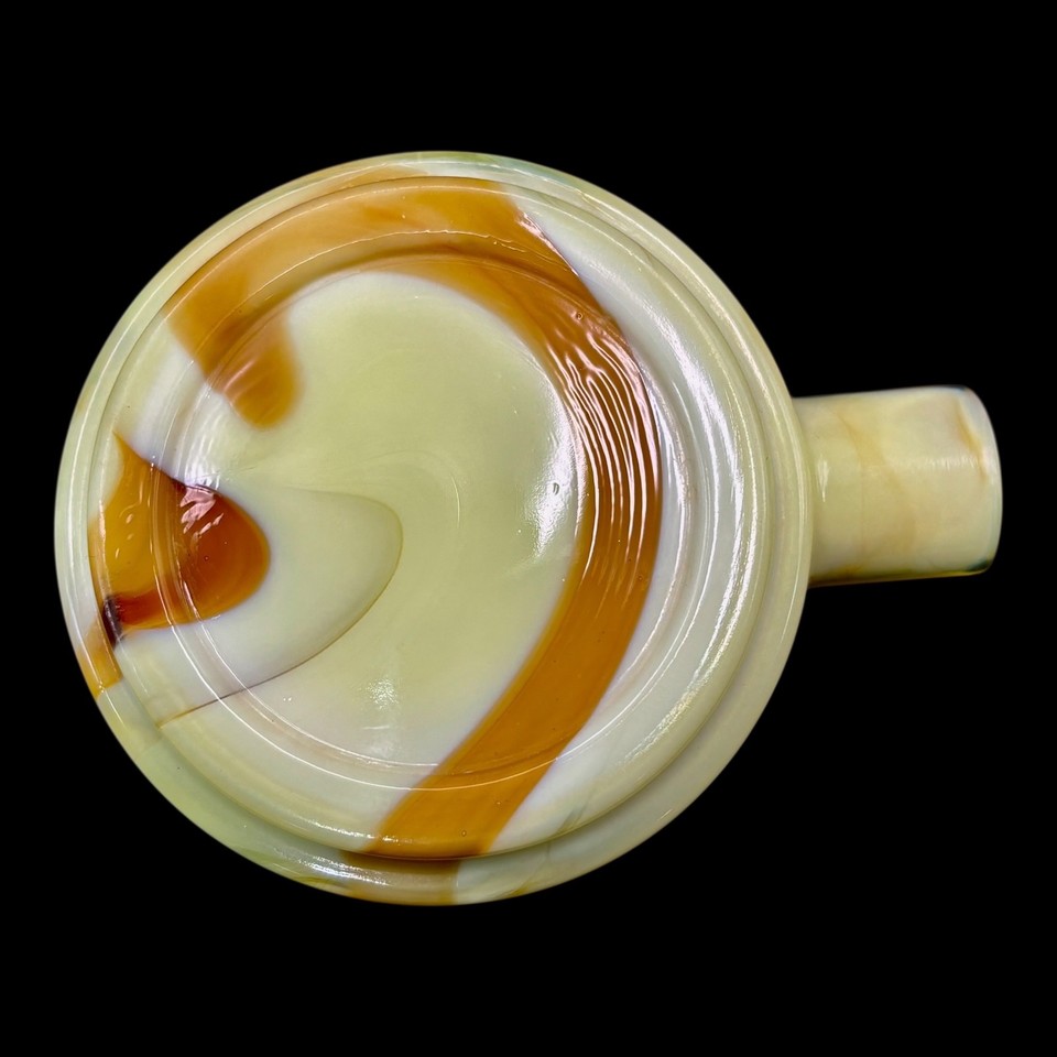 Vintage Agate Slag Uranium Glass Yellow and Brown Ashtray | eBay