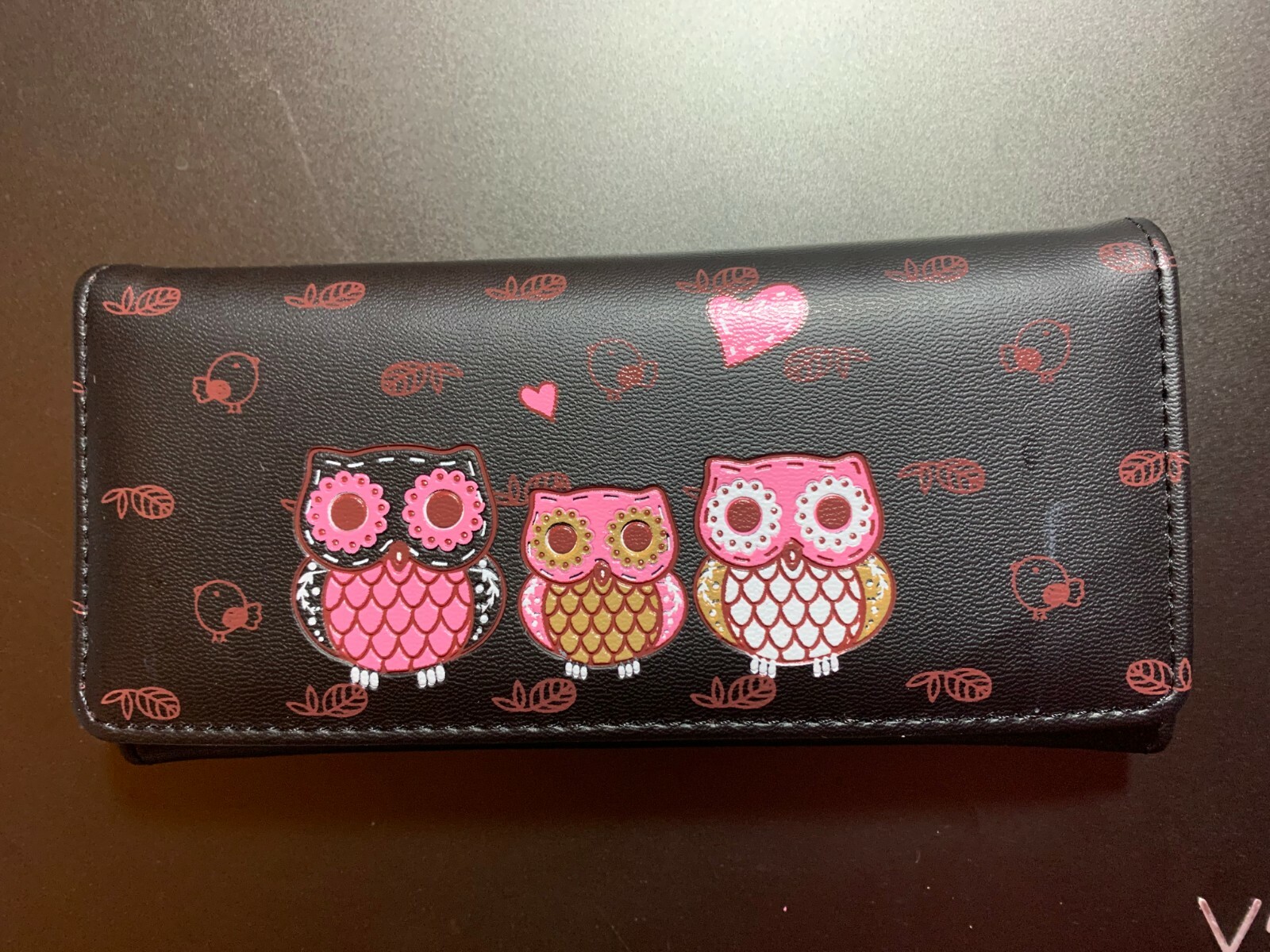 WOMEN'S LEATHER BOTUSI WALLETS WITH OWLS, BIRDS, IN PINK COLORS BRAND ...