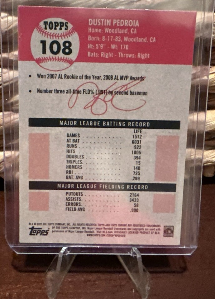 2022 Topps Chrome Platinum Prism Ref 108 Dustin Pedroia Red Sox | eBay