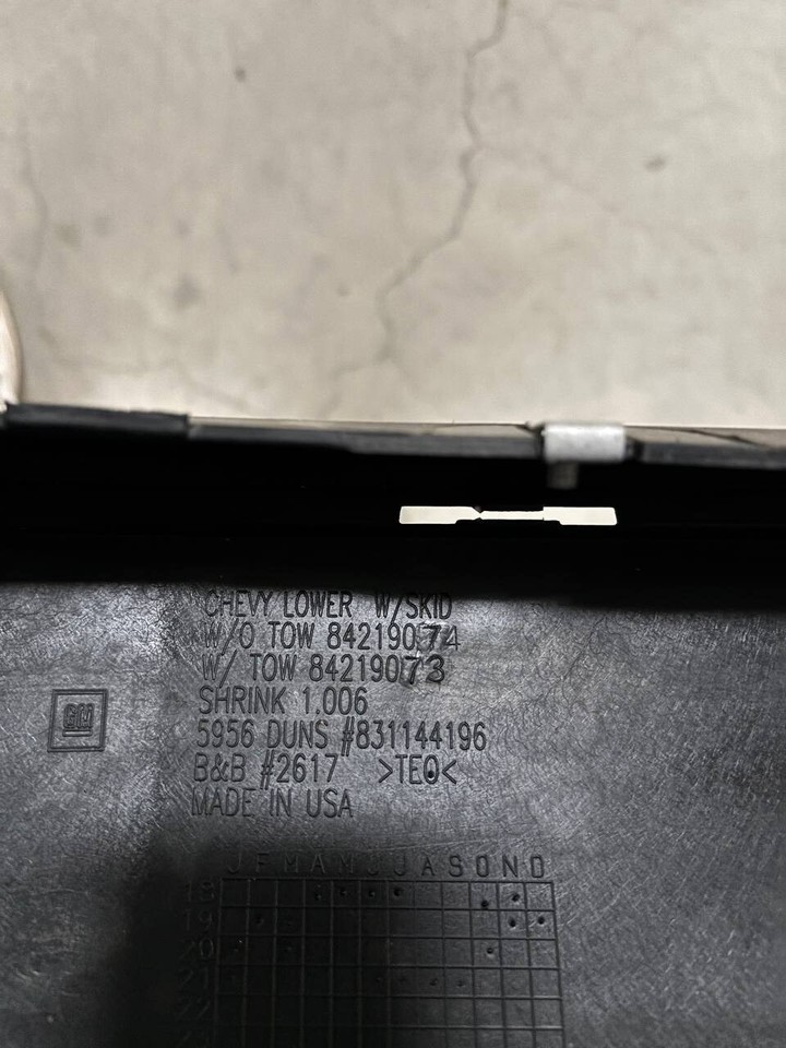 2019-2022 Chevrolet Silverado 1500 Front Bumper Lower Fascia GM OEM ...