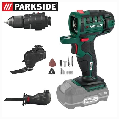 Parkside 20V Cordless 3in1 Multi Function Combi Tool Drill Sabre Saw ...