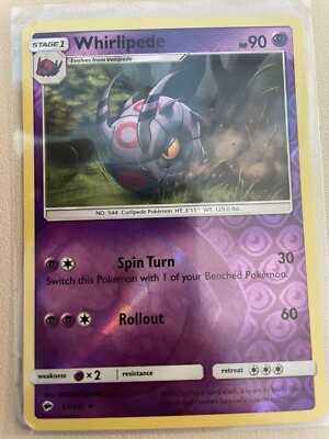 Pokémon TCG Whirlipede Burning Shadows 57/147 Reverse Holo Uncommon NM ...