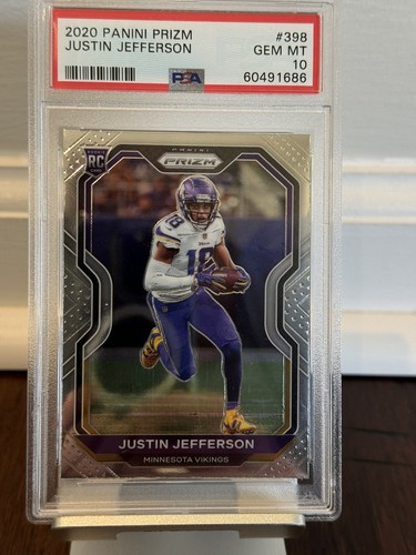 2020 Prizm Justin Jefferson #398 Gem Mint Rookie Card RC PSA 10 Vikings ...
