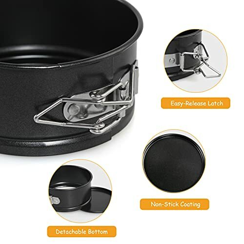 Leadstar Cake Tin 4" Mini Springform Baking Cake Tin Moulds Pan Round 4 ...