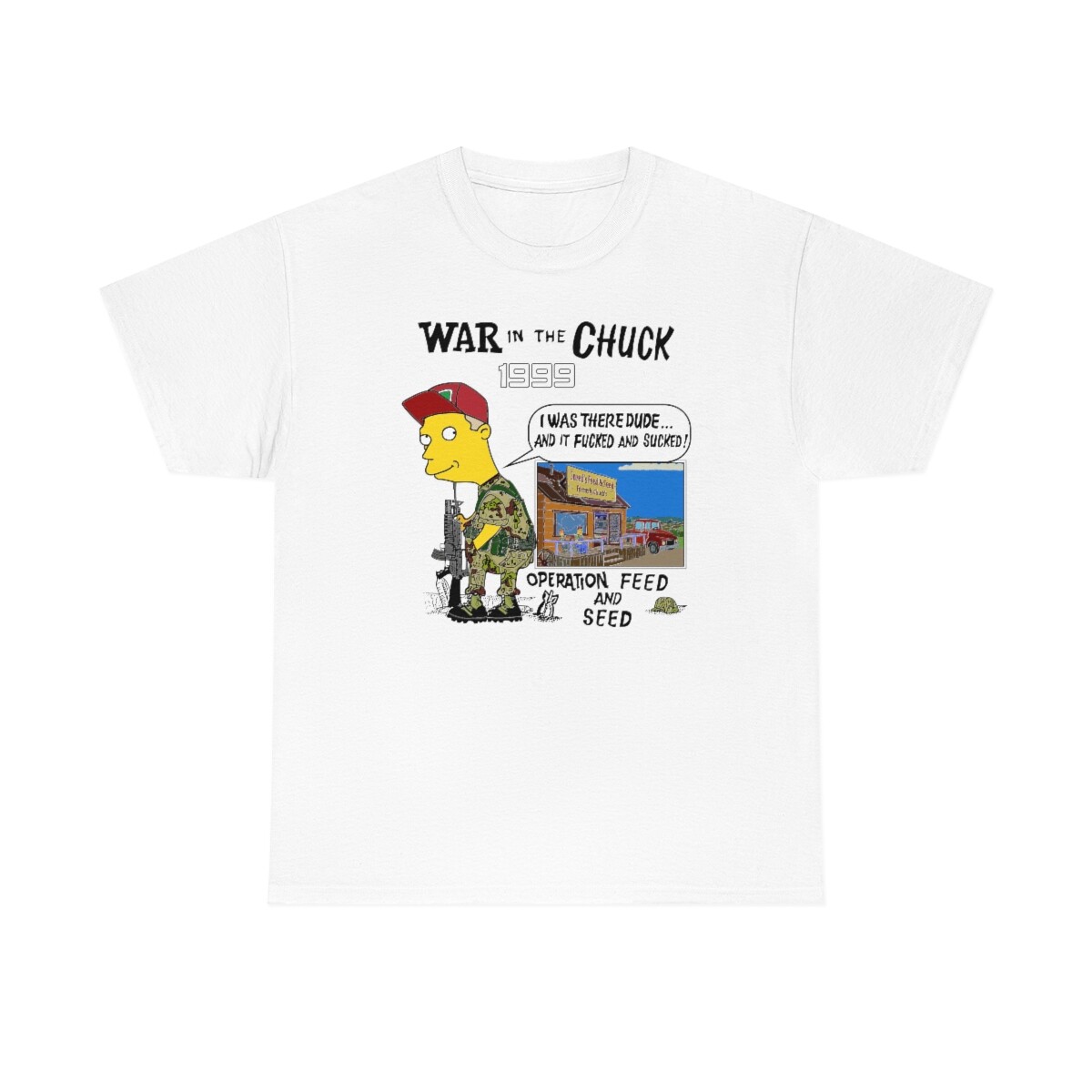 Simpsons Sneed "War in the Chuck" Meme Parody Shirt | eBay