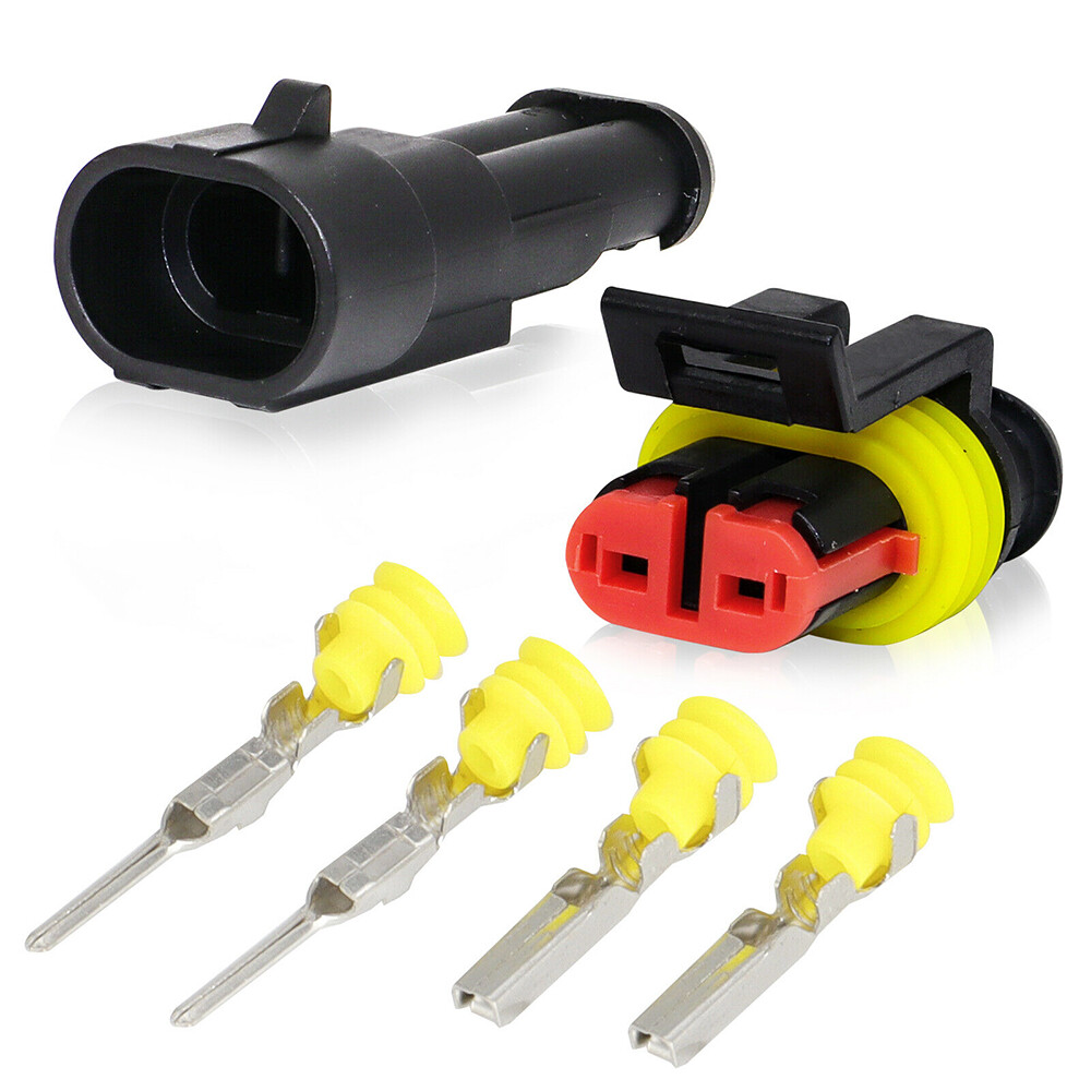 96pcs/8Sets Waterproof Electrical Wire Connector 2-Pin Car Male Female ...