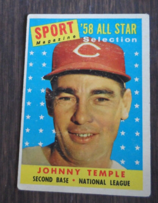 1958 TOPPS BASEBALL #478 JOHNNY TEMPLE ALL STAR VG/EX A-563 | eBay