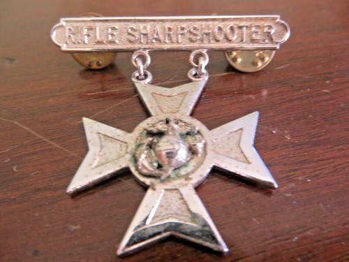 USMC UNITED STATES MARINE CORPS RIFLE SHARPSHOOTER STERLING SILVER ...