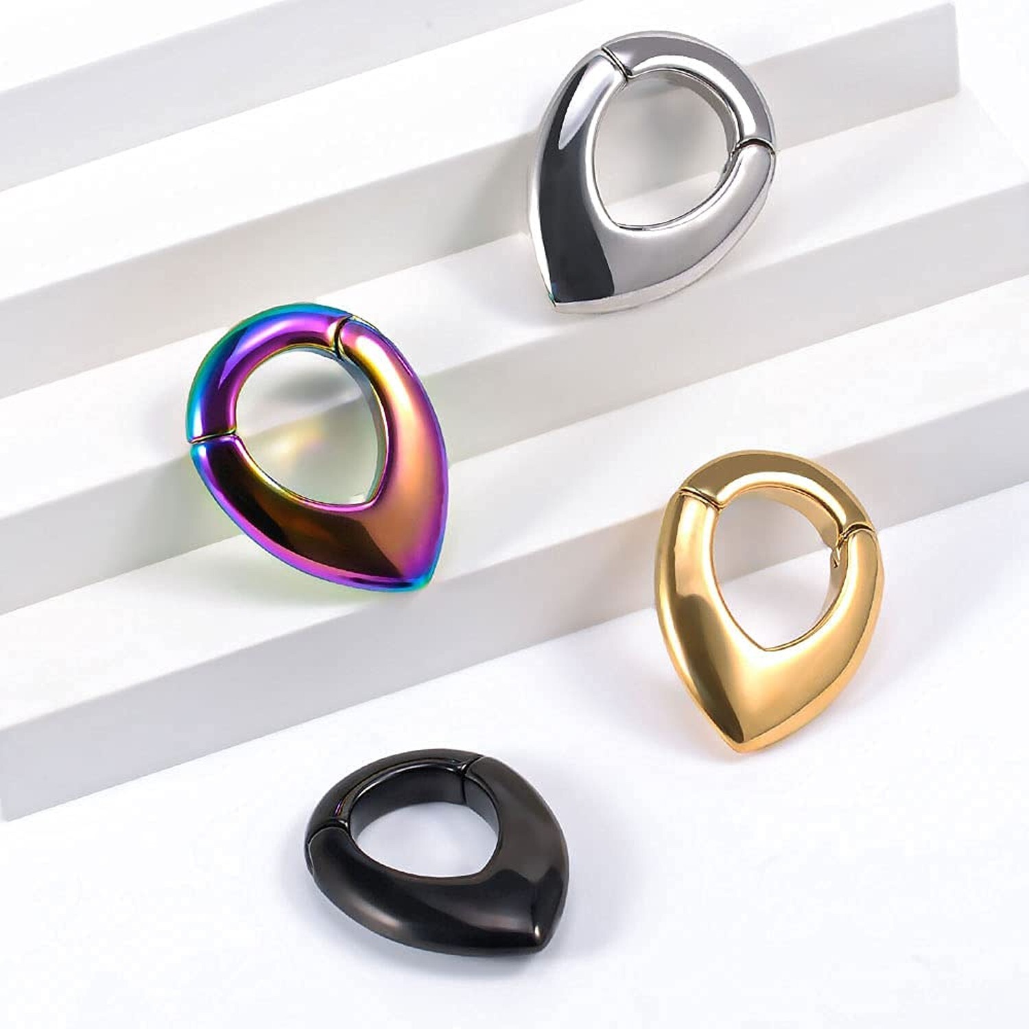 PUNKYOUTH Ear Hanger Weights for Stretched Ear Lobe Stainless Steel Ear ...